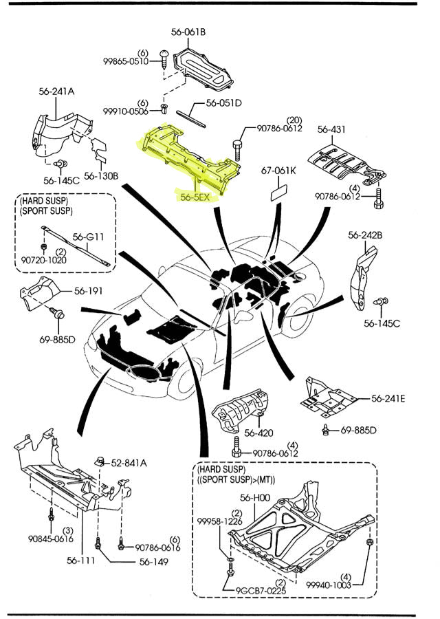 Access Panel Main Parcel Shelf Cover Factory New 1999-2002 NB Mazda Mi – Mikes Miata Parts