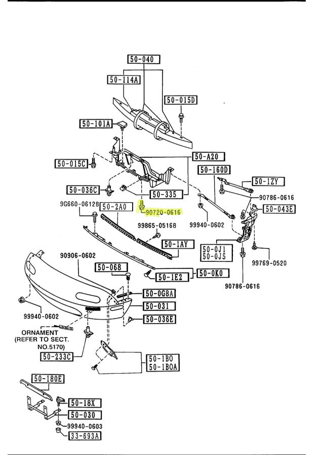 Front Air Guide to Bumper Cover Lower Bolt Factory New 1990-1997 NA Ma ...