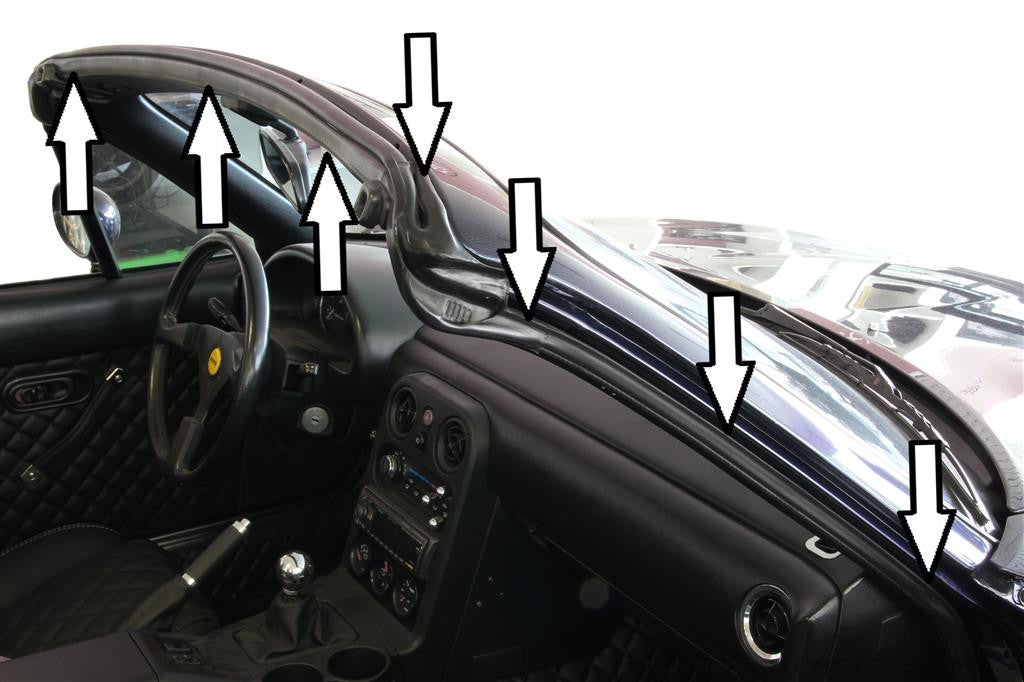 Windshield Header Bar Seal Weatherstripping I.L. Motorsport New 1990-1 ...