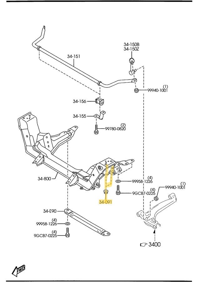 Front Subframe Hardware Factory Used 1999-2005 NB Mazda Miata – Mikes ...