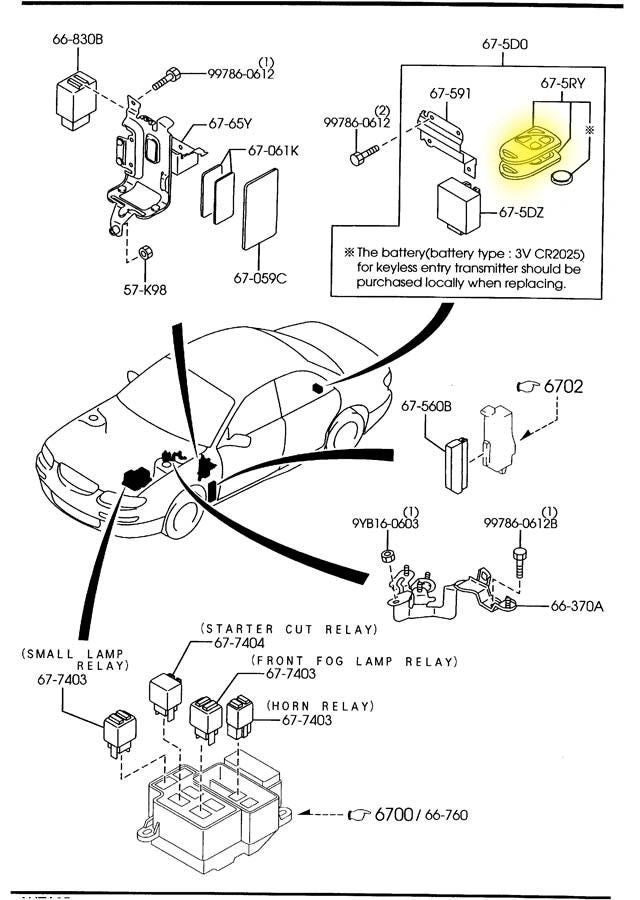 Keyless Entry Remote Transmitter Factory New 2001-2004 NB Mazda Miata ...