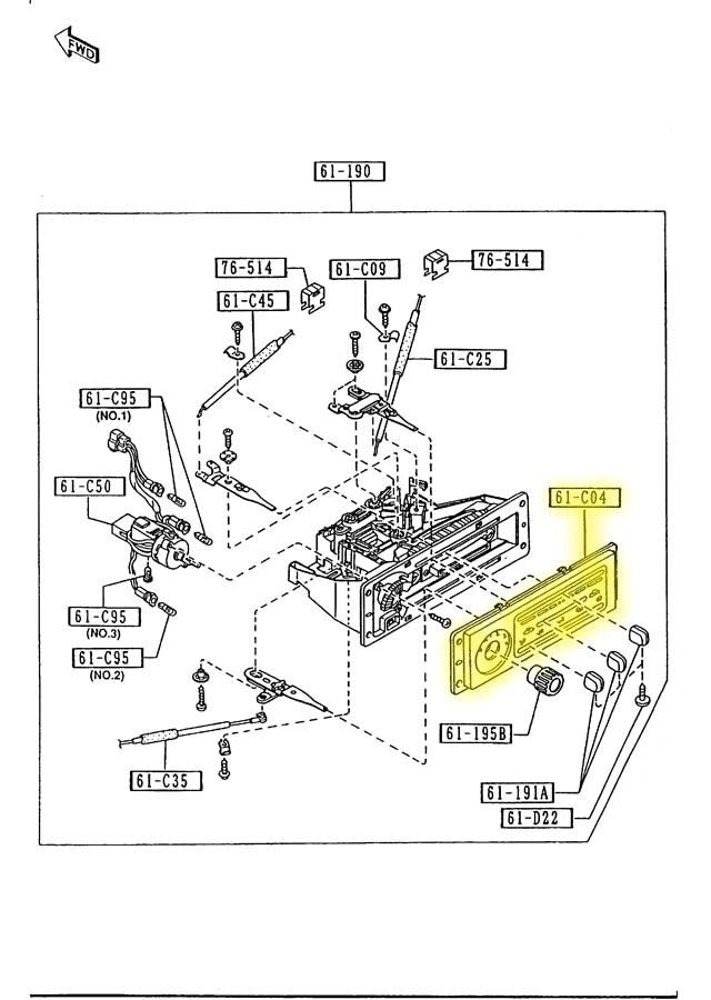 Air Conditioning Control Panel Factory New 1990-1997 NA Mazda Miata ...