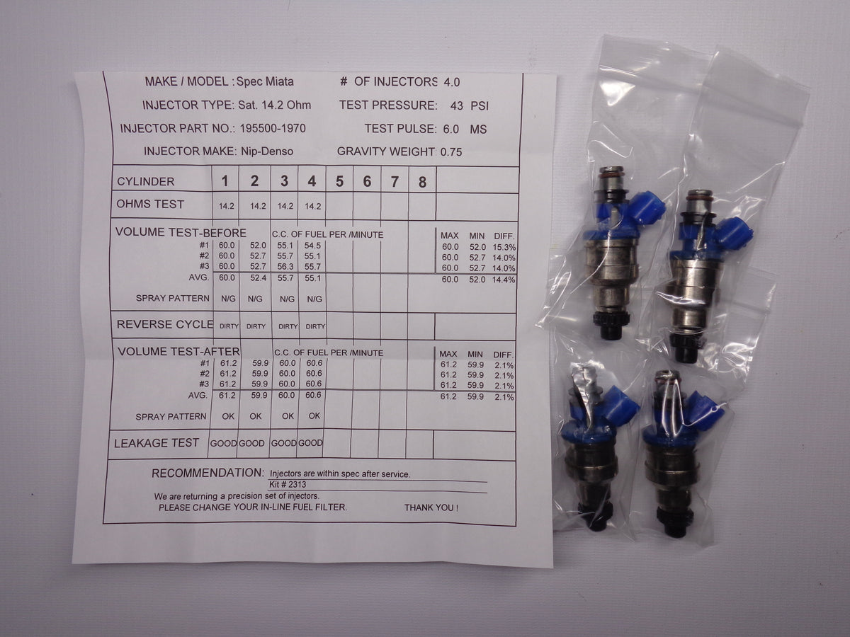 Fuel Injectors Set Factory Remanufactured 1990-1993 NA Mazda Miata ...